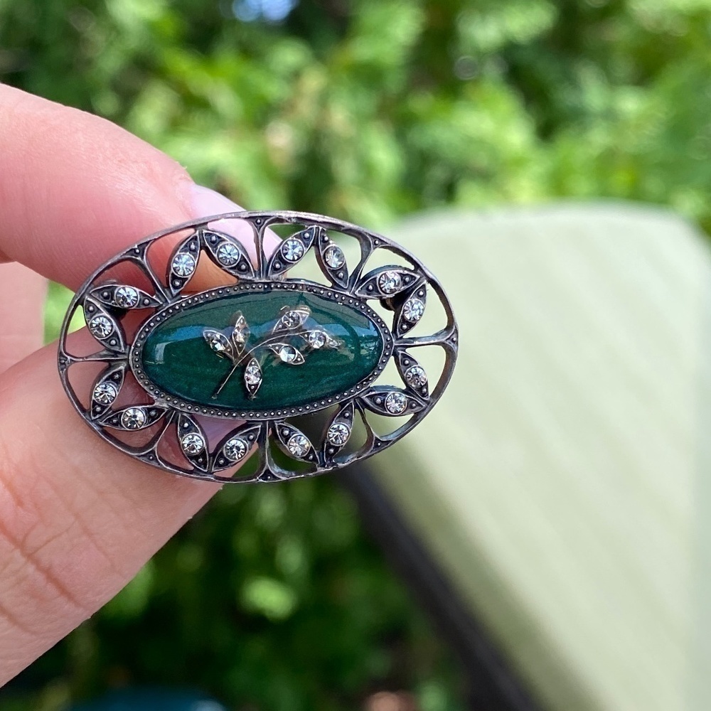 Catherine Popesco Paris Green Jade Color Stunning Bro… - Gem